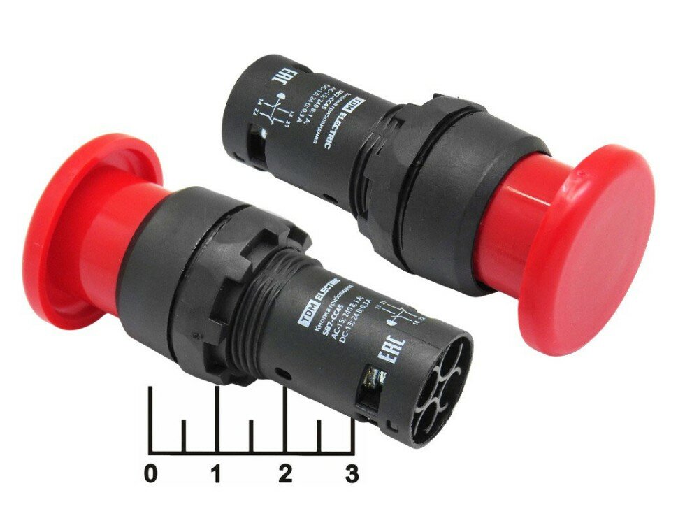 Кнопка SB7-CC45 красная без фиксации (грибок)