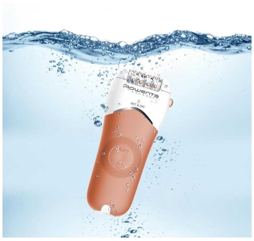 Эпилятор Rowenta Aquasoft EP4920F0 с 3 насадками, коралловый