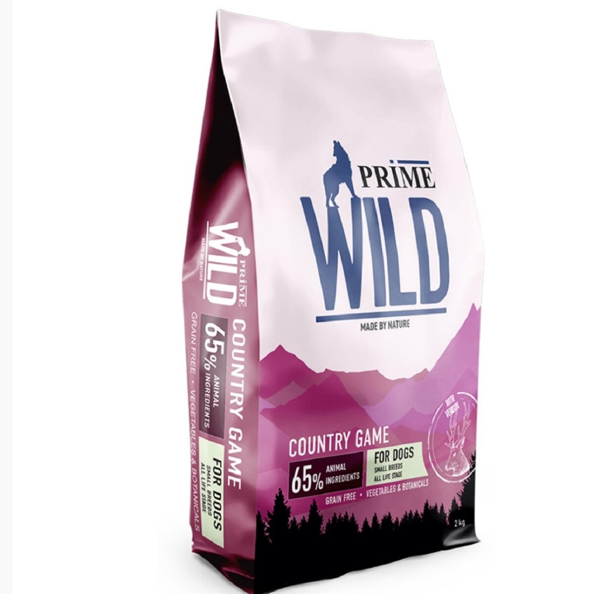 Сухой корм PRIME WILD GF COUNRTY GAME для щенков и собак мелких пород с уткой и олениной 2кг