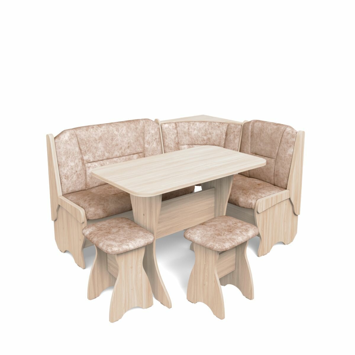 Кухонный уголок "орхидея" (столешница "Термопластик") Ясень/Латте (Бител)