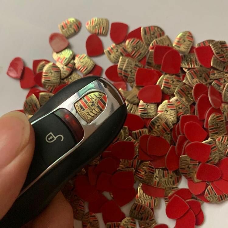 Эмблема для автомобиля Porsche - логотип ключа дистанционного управления, стильный аксессуар для авто