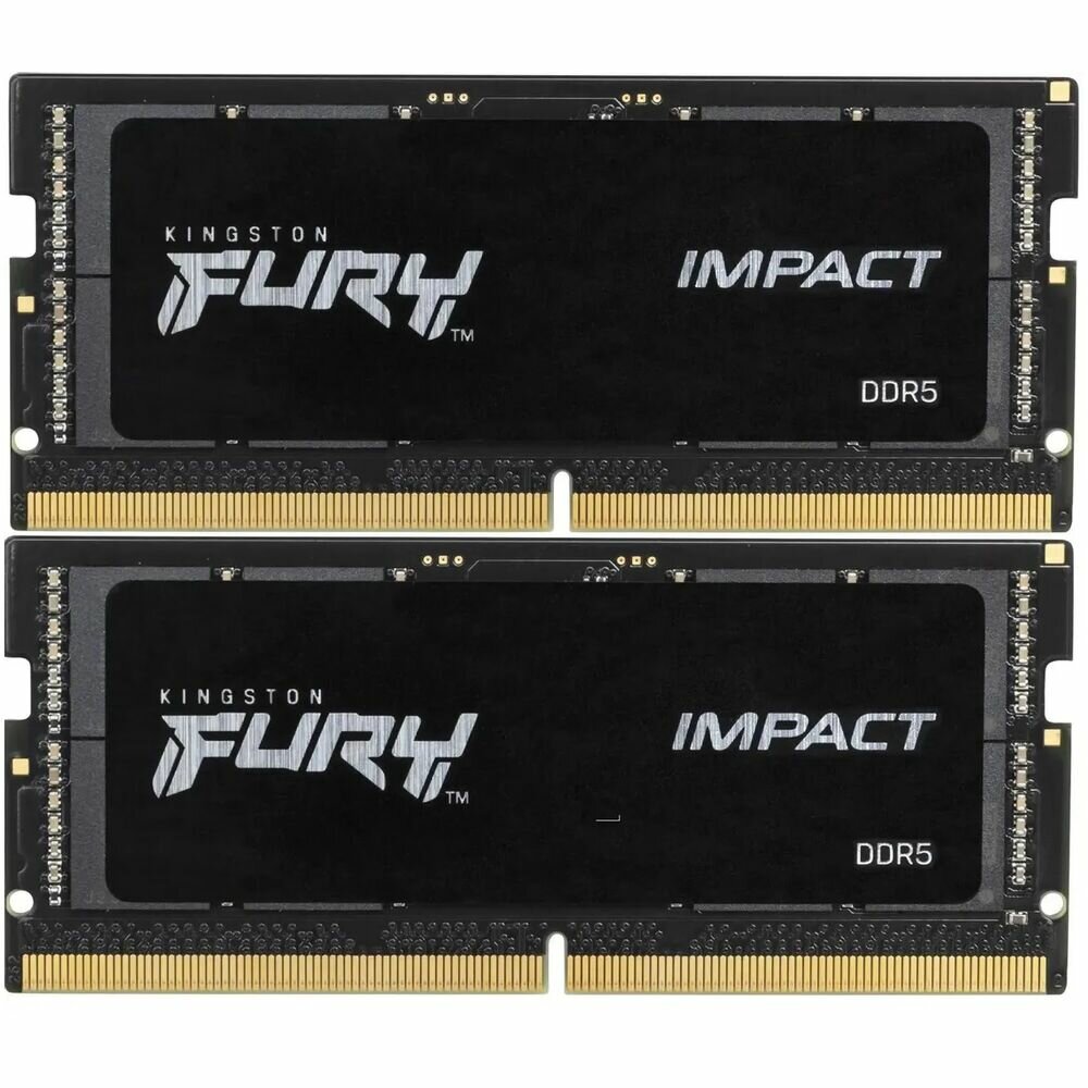 Оперативная память Kingston Fury Impact EXPO/XMP 32ГБ (2x16ГБ) DDR5 SO-DIMM PC48000 6000МГц черный (KF560S38IBK2-32)