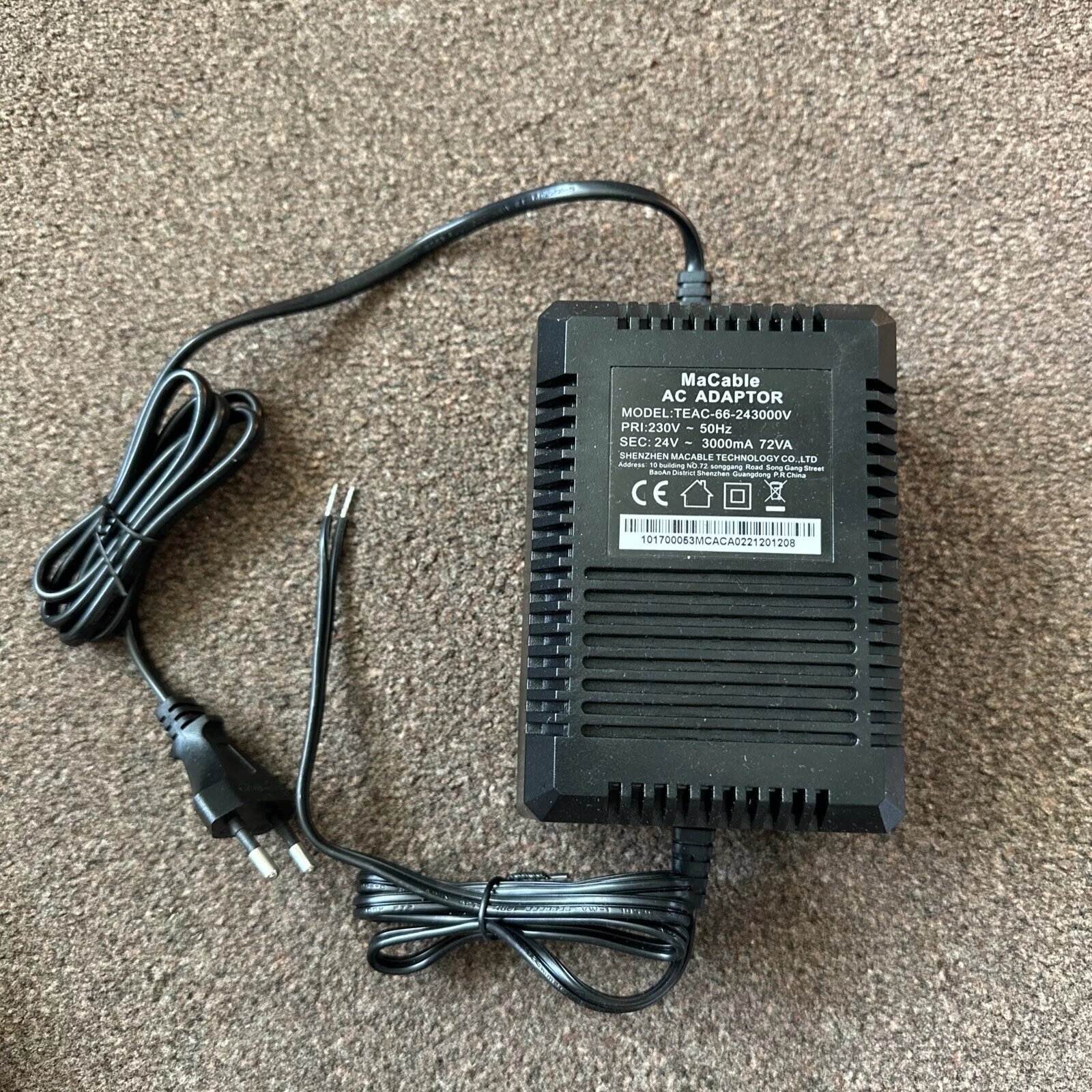 Блок питания MaCable Teac-66-2430000V AC/AC ADAPTER Power Supply 24v 3000mA