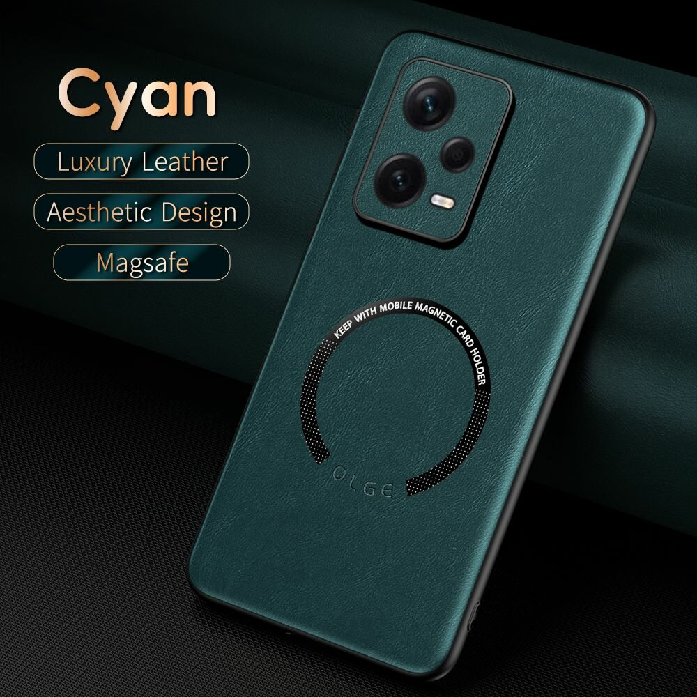 OLGE Роскошная кожаный MagSafe чехол для Xiaomi Redmi Note 12 Pro+ 5G/ Xiaomi Redmi Note 12 Pro Plus 5G/Сяоми Редми Ноут 12 Про Плюс 5G