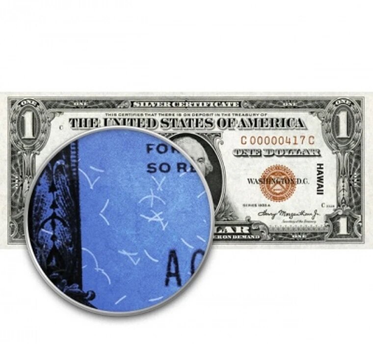 1 доллар 1935 США серебряный сертификат, надпечатка HAWAII, сувенирная копия, банкноты и купюры редкие коллекционные