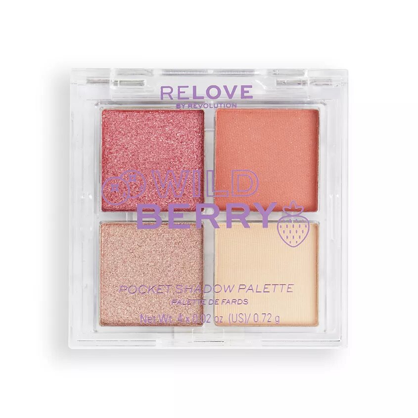 Палетка теней для век REVOLUTION `RELOVE` POCKET PALETTE тон Wild Berry