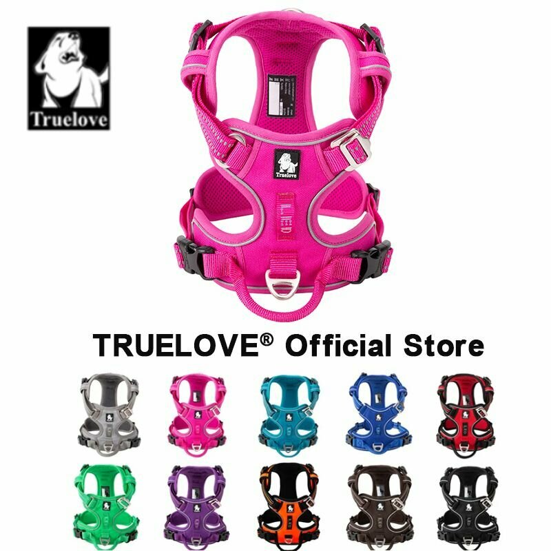 Шлейка для собак Truelove, жилет для домашних животных, светоотражающий свет, нейлон, защита для тренировок, грудь (33 см-107 см)