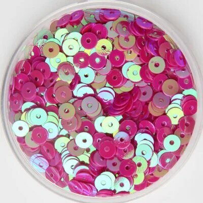 Плоские круглые ПВХ-блестки isequins Розовый, 3mm 3000pcs 10g, AB Fuchsia