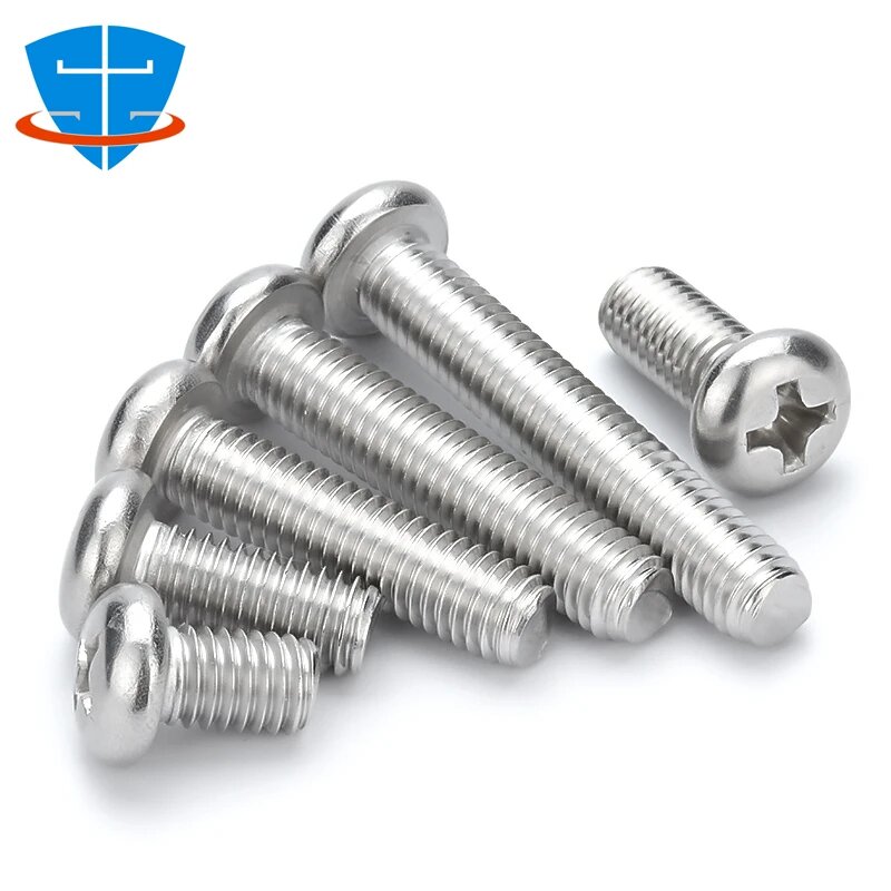 SHOUZHENG FASTENER Винты с круглой головкой Phillips из нержавеющей стали 304 M1.4 (100pcs), 4mm