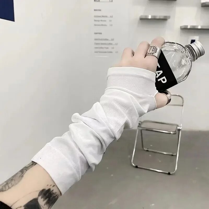 Белые женские перчатки с длинным рукавом