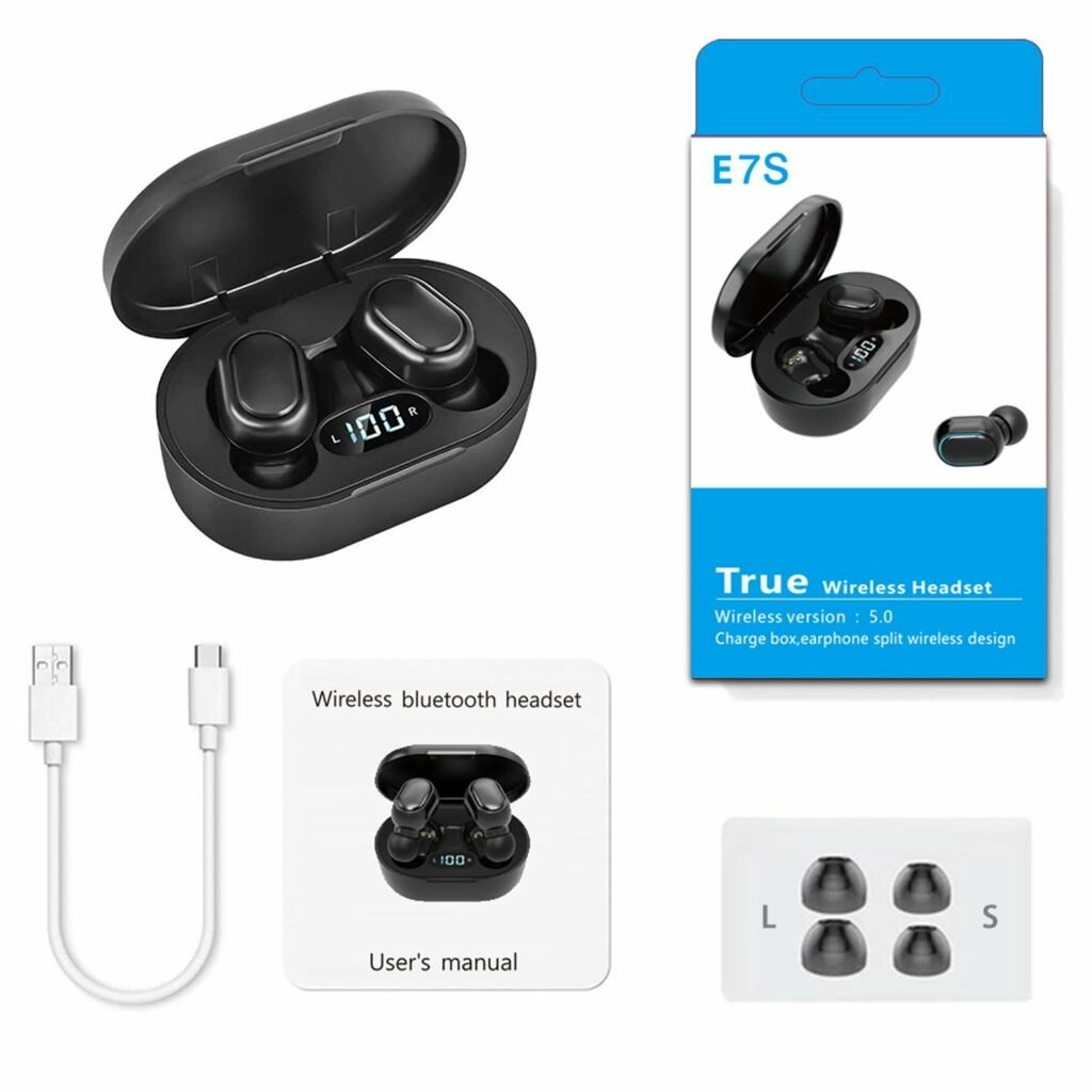 Беспроводная Bluetooth-совместимая гарнитура 5.0 с микрофоном, наушники со светодиодным дисплеем для мобильного телефона, TWS,