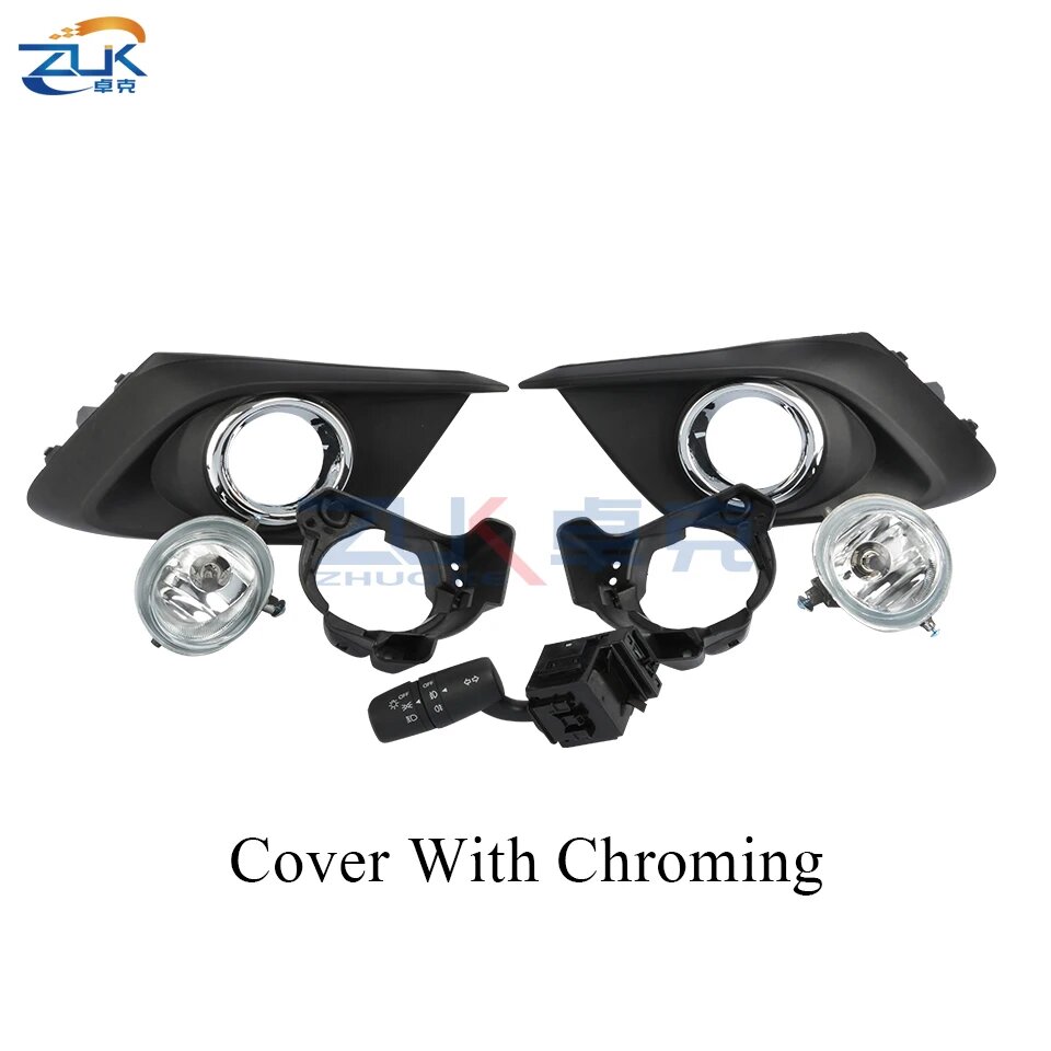 ZUK передний бампер, противотуманная фара, отражатель, противотуманная фара, набор противотуманных фар для Mazda 3 Axela 2014 2015 2016, хромированная крышка с кабельным переключателем With Chroming