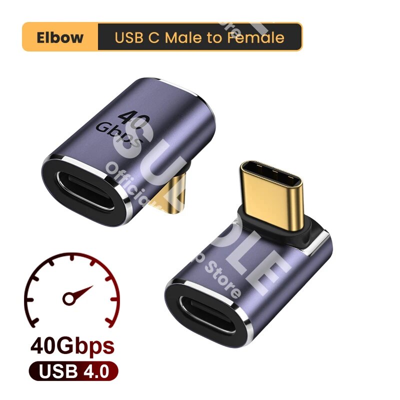 USB4.0 40 Гбит/с OTG-адаптер Thunderbolt3 8K при 60 Гц 100 Вт 5A Конвертер USB C для USB4.0 Elbow