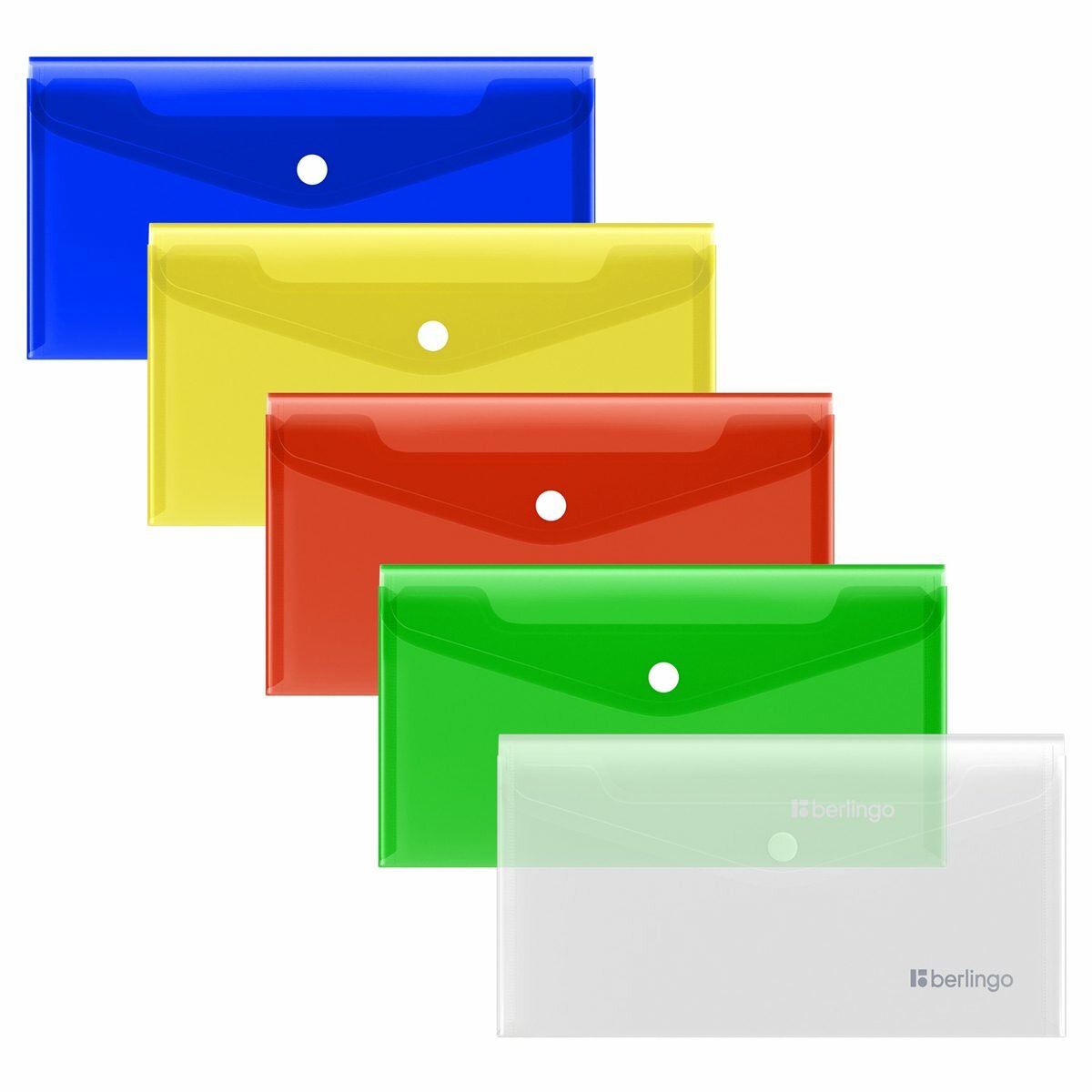 Папка-конверт на кнопке Berlingo No Secret (С6, 200мкм, пластик) (EFb_06300), 5шт.