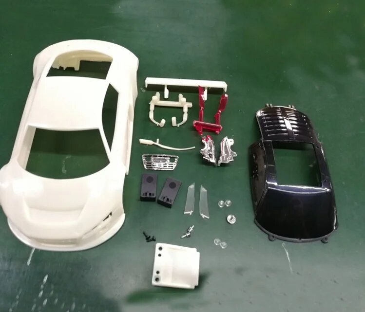 Белый неокрашенный корпус для RC автомобиля 1:28 Белый, Audi R8 98mm