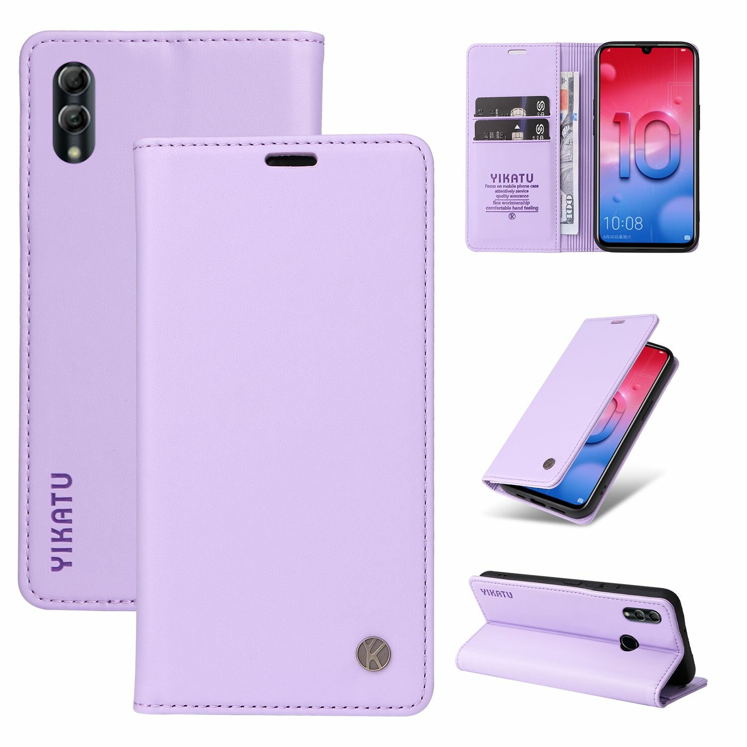 Кожаный флип-чехол для Huawei P smart 2019/Honor 10 lite/Nova Lite 3(Хуавей Р Смарт 2019/Хонор 10 Лайт/Нова Лайт 3) с магнитом, отделением для карт и отделением для бумажника