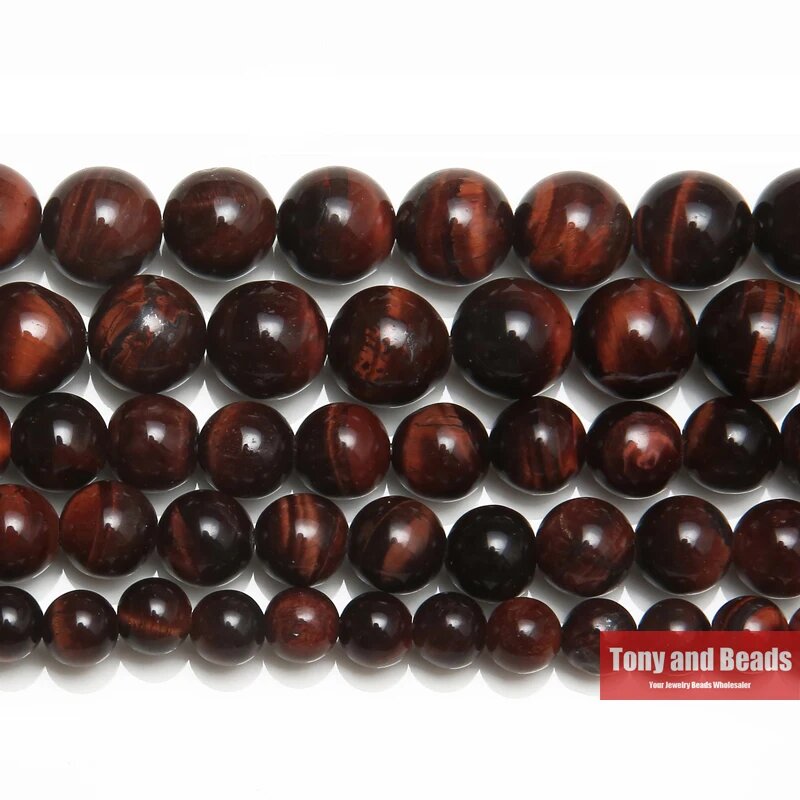 Бусины из красного тигрового глаза и агата Tony and Beads 4-14 мм 6mm 59 to 63pcs