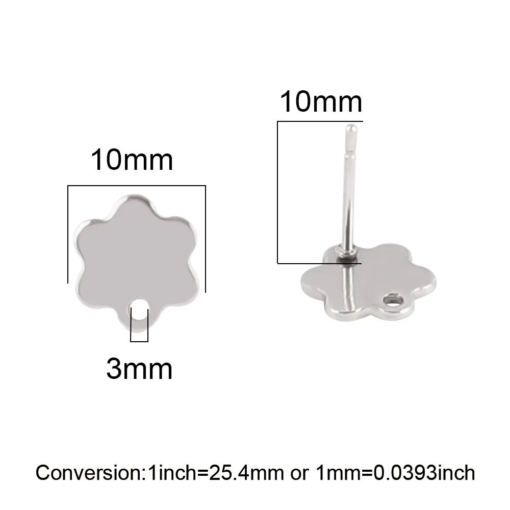 Серьги-гвоздики из нержавеющей стали 316, звезды, набор 20 шт, PUN G0176
