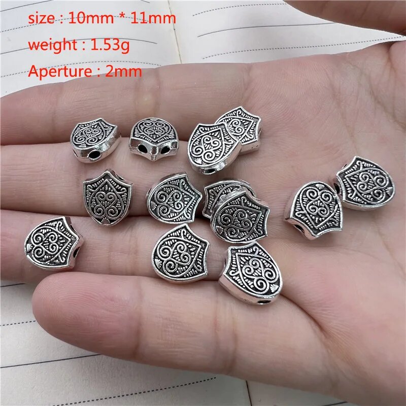 18 стилей, тибетское серебро, золото, Ближний Восток, четки из бисера, кисточка, 02 silver 15pcs