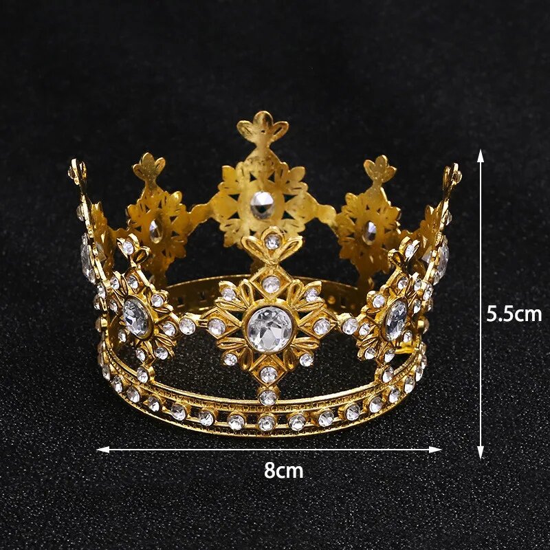 Детская диадема золотая, 8х5.5 см