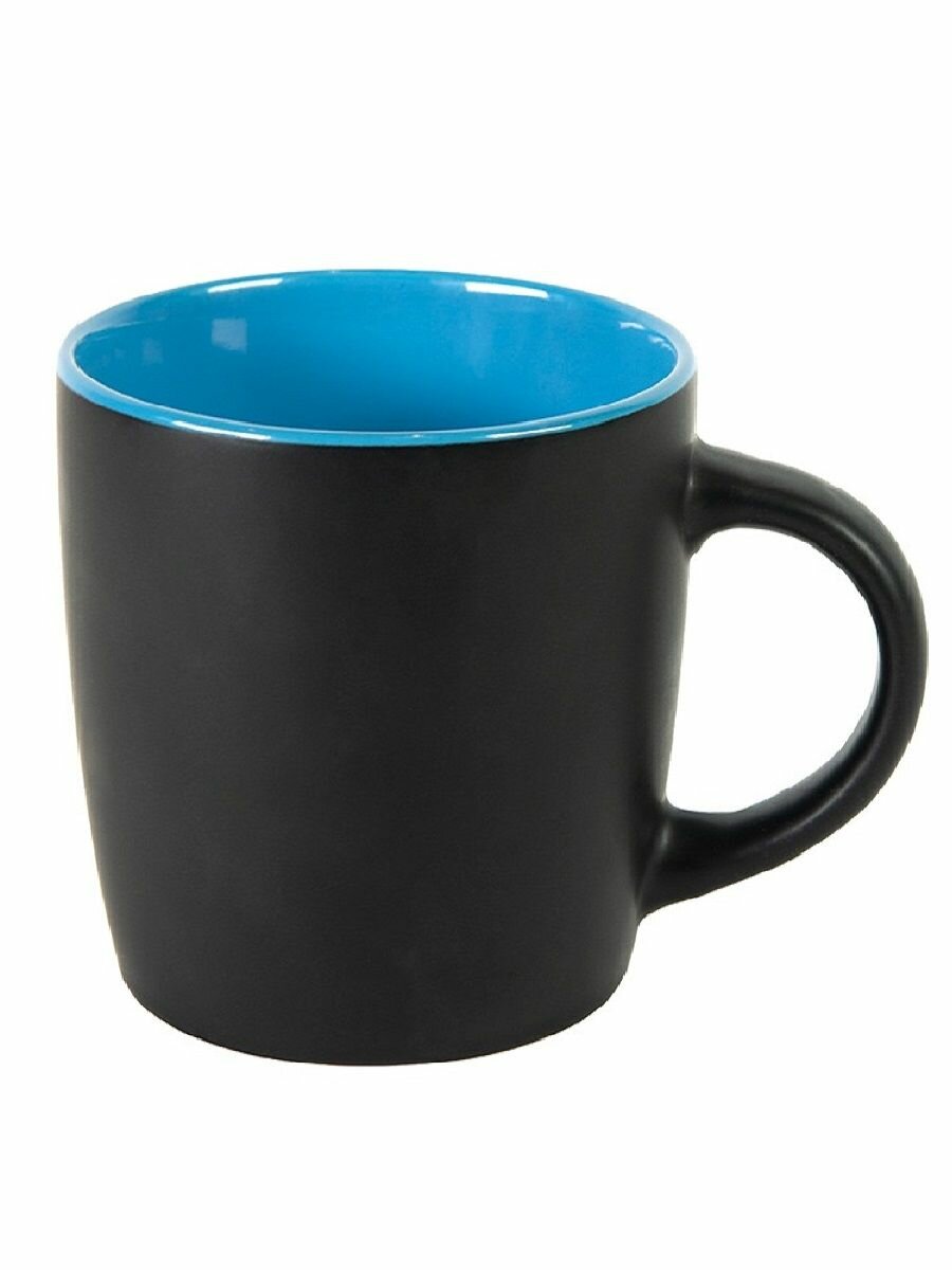 Кружка INTRO, черный с голубым, 350 мл, керамика