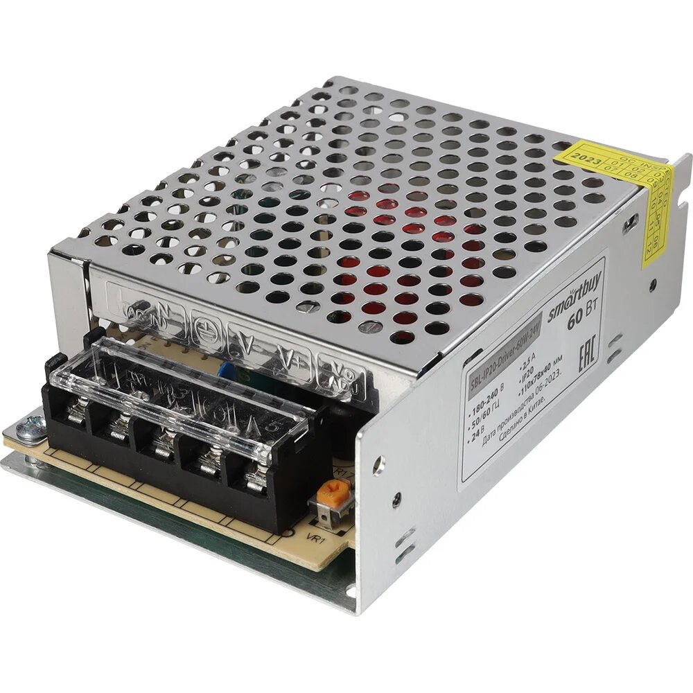 Драйвер Smartbuy LED IP20-60W, для LED ленты, SBL-IP20-Driver-24V-60W 60 Вт