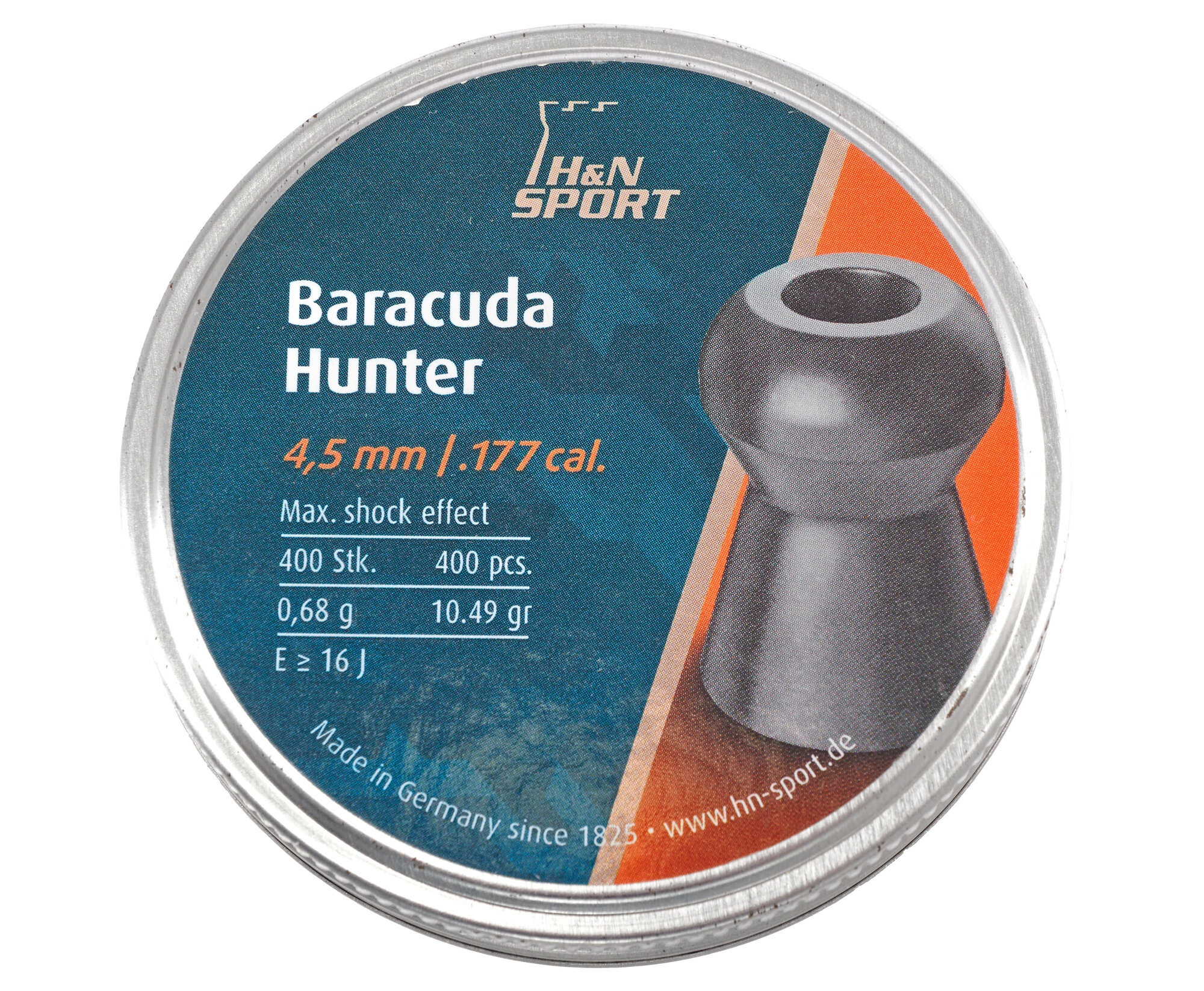 Пули пневматические H&N Baracuda Hunter 4.5 мм (400 шт, 0.68 г)