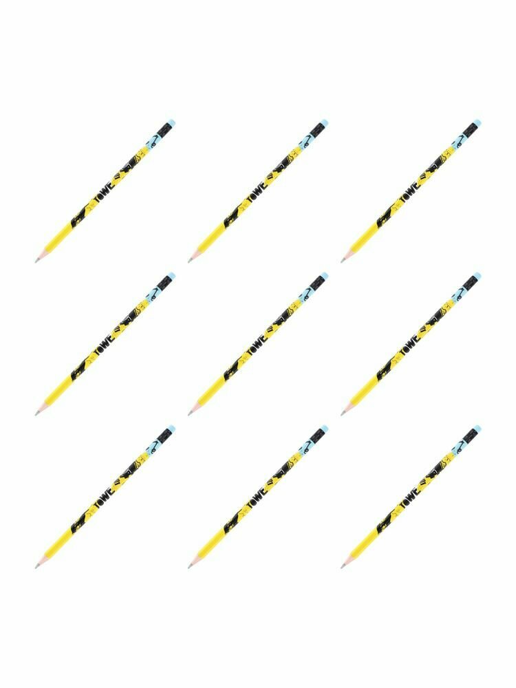 Deli Карандаш чернографитный с ластиком Arti Graff 2B, 9 шт