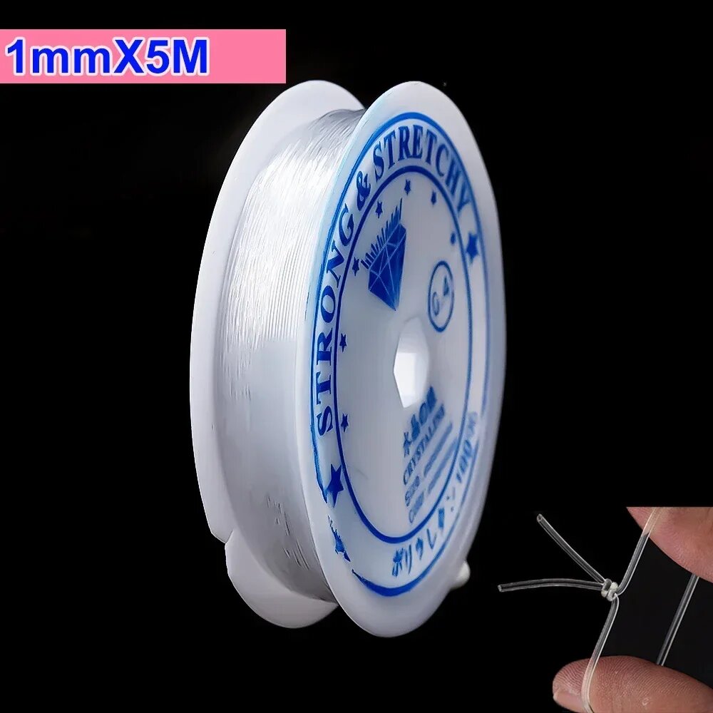 Эластичная нить 1 мм x 5 м, прозрачная
