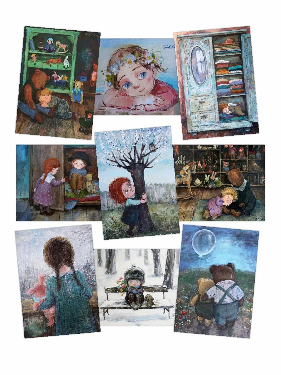 Открытки 9 штук для посткроссинга № 4 Н. Чакветадзе