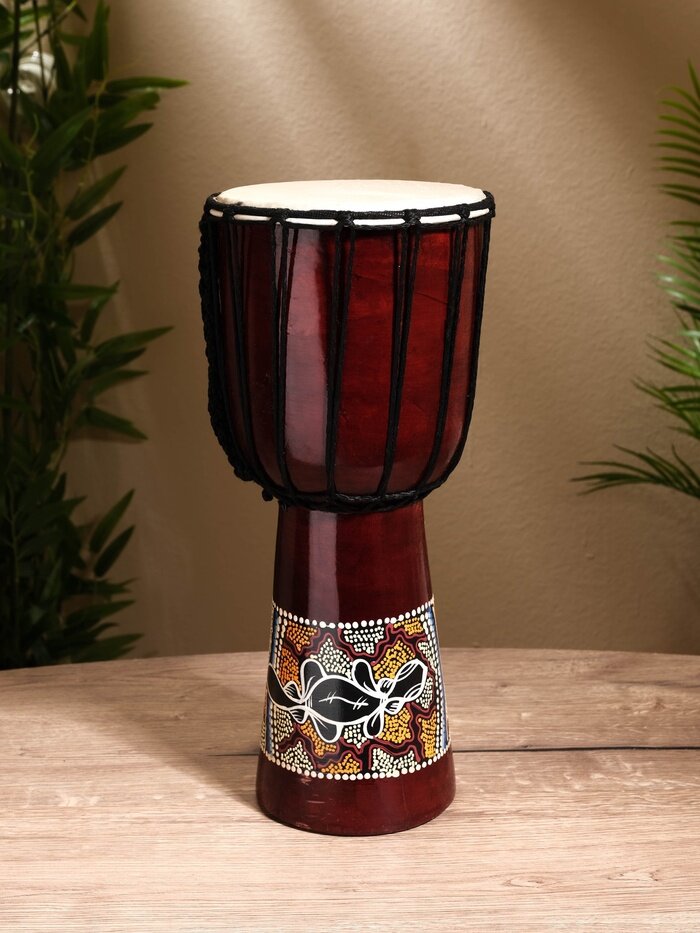 Сувенирный музыкальный инструмент «Барабан Джембе», 18×18×40 см, махагон