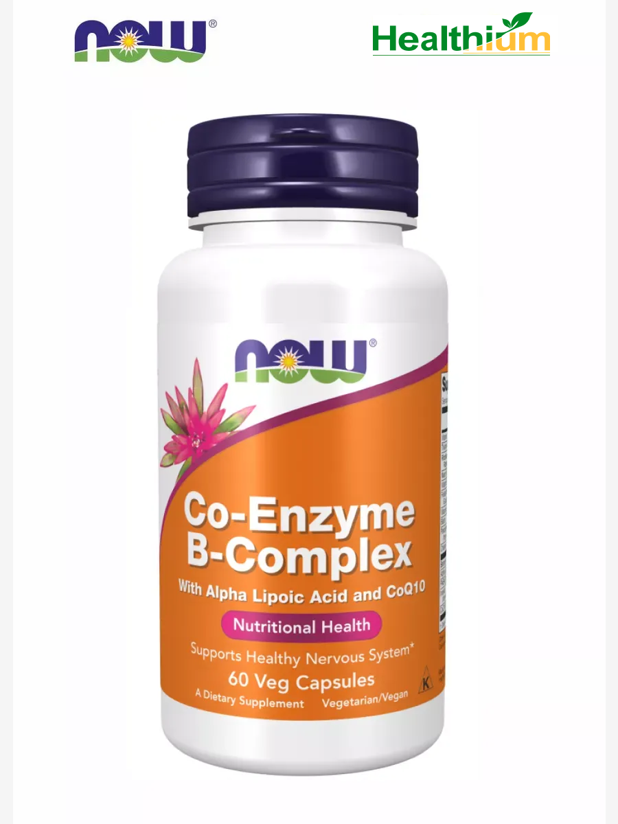NOW Co-Enzyme B-Complex 60 капсул Коэнзим и Б-комплекс коэнзим Q10 комплекс витамины группы Б B