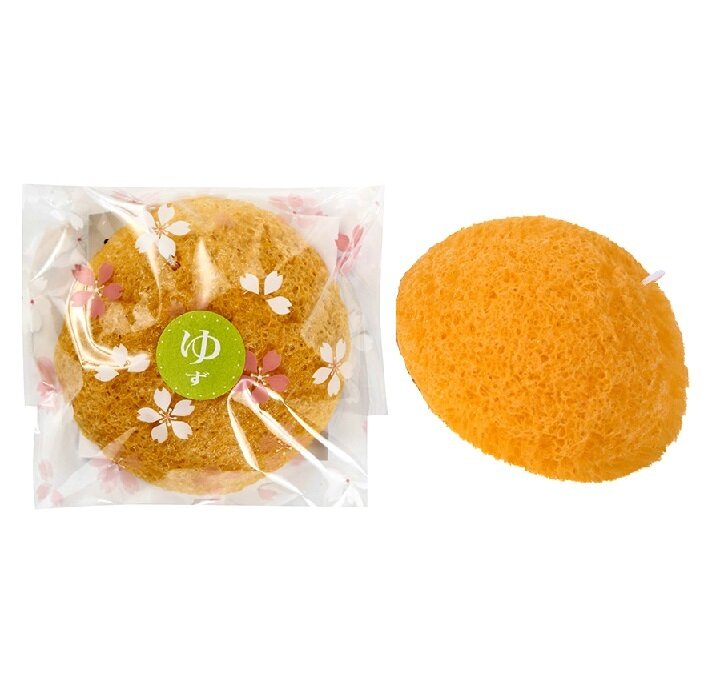 Yamamoto Farm Спонж Конняку для умывания лица с экстрактом цитруса юдзу , 2 шт