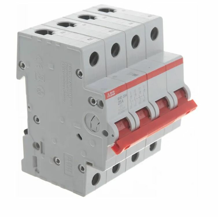 ABB SHD204/25 Рубильник 4-x полюсный до 25А-красный рычаг 2CDD274111R0025