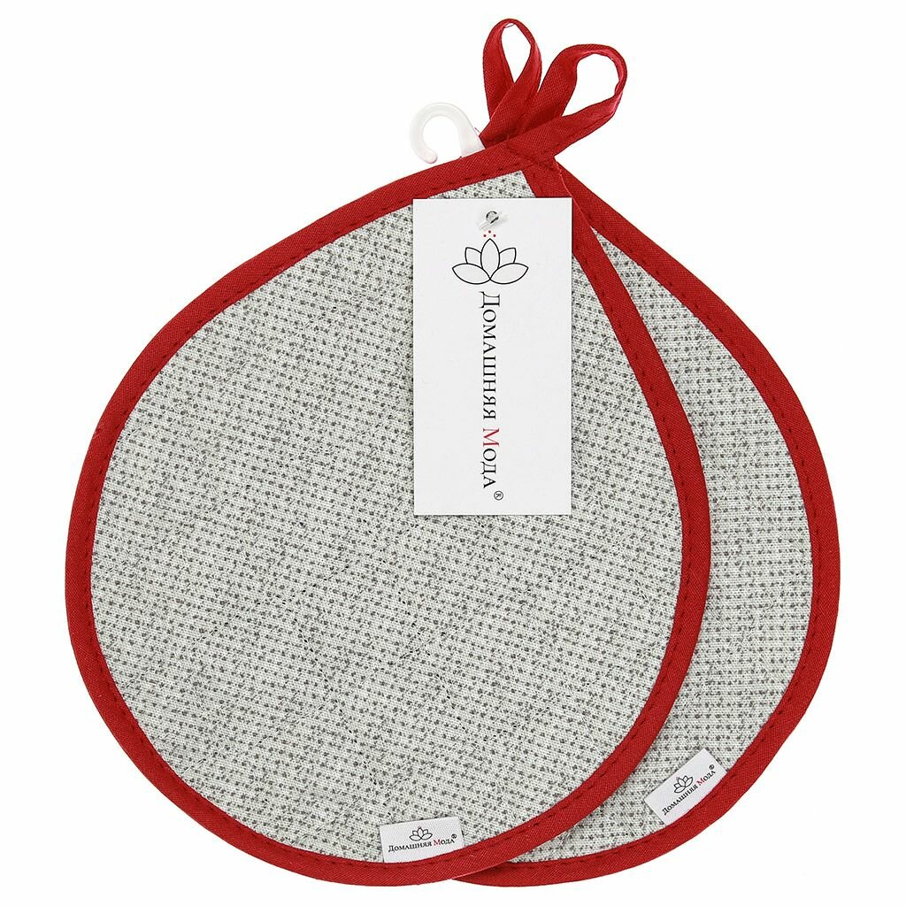 Набор для кухни Домашняя мода Сканди, прихватка 20х25 см "Капелька" - 2 шт, хлопок 100%, наполнитель - ватин