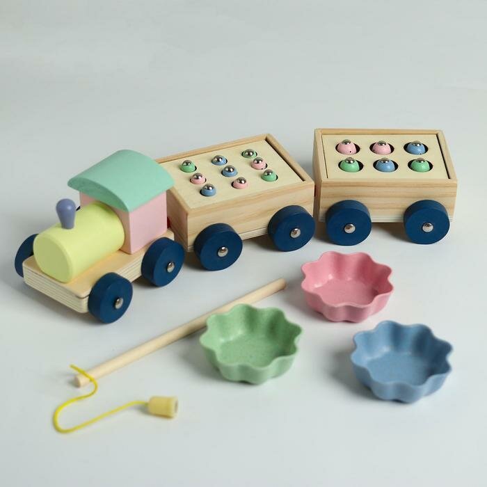 Развивающий набор 3 в 1, Рыбалка, каталка, сортер, 35х11х10 см (5084447)