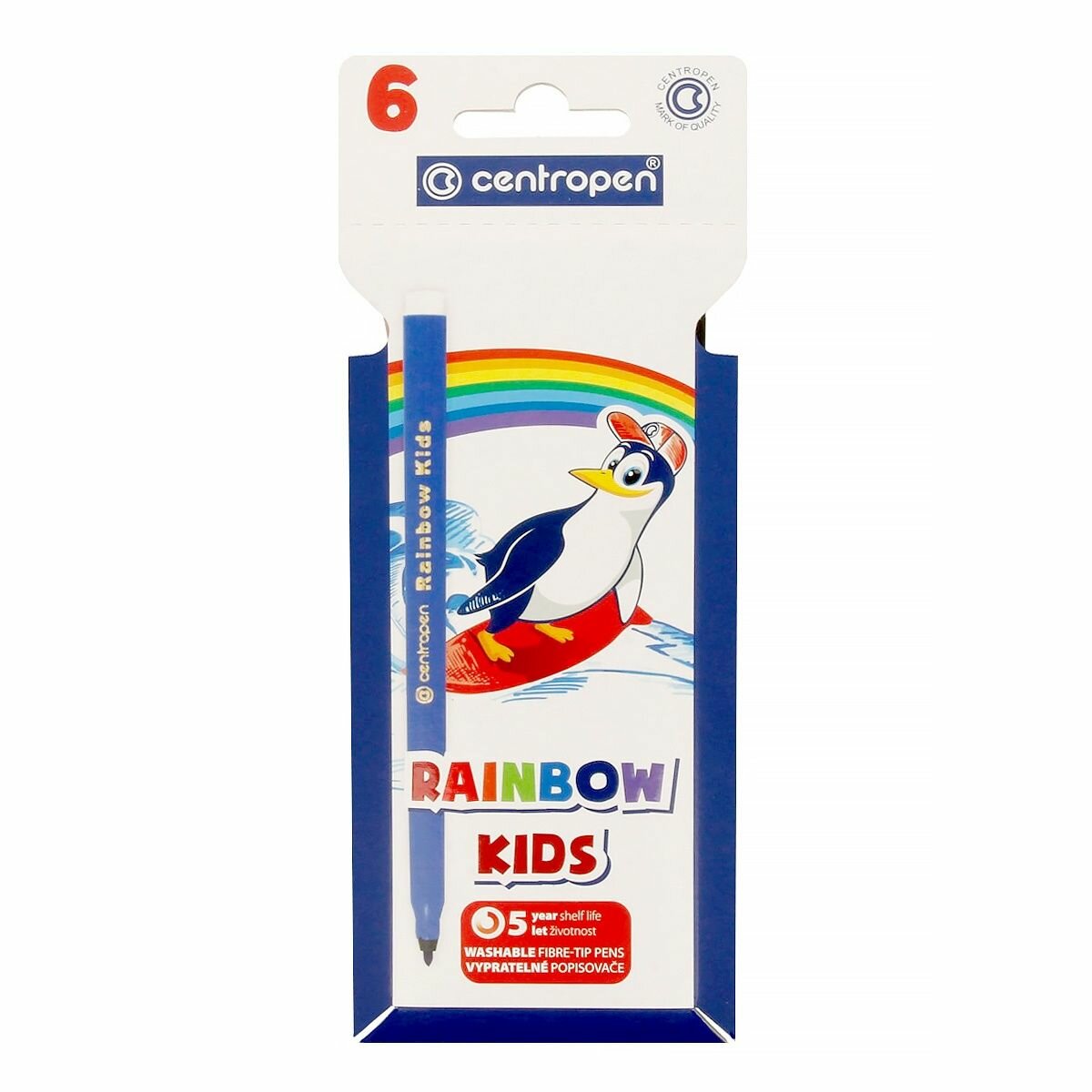 Фломастеры Centropen "Rainbow Kids", 6 цветов, толщина линии 1 мм (7550/6)