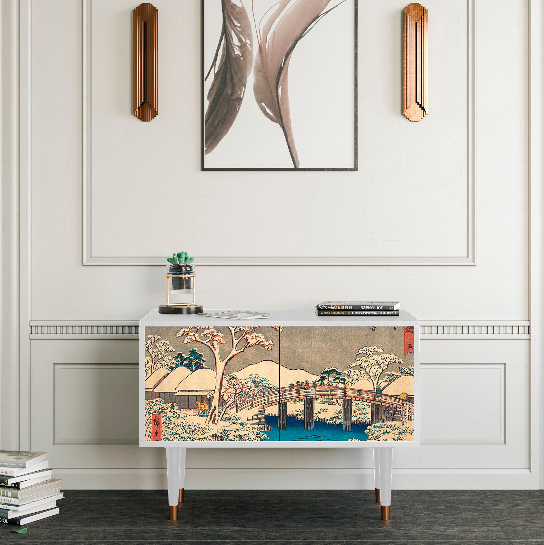 Комод - STORYZ - S1 Katabira River by Utagawa Hiroshige, Размер - 94 x 69 x 48 см, Цвет корпуса - , Белый