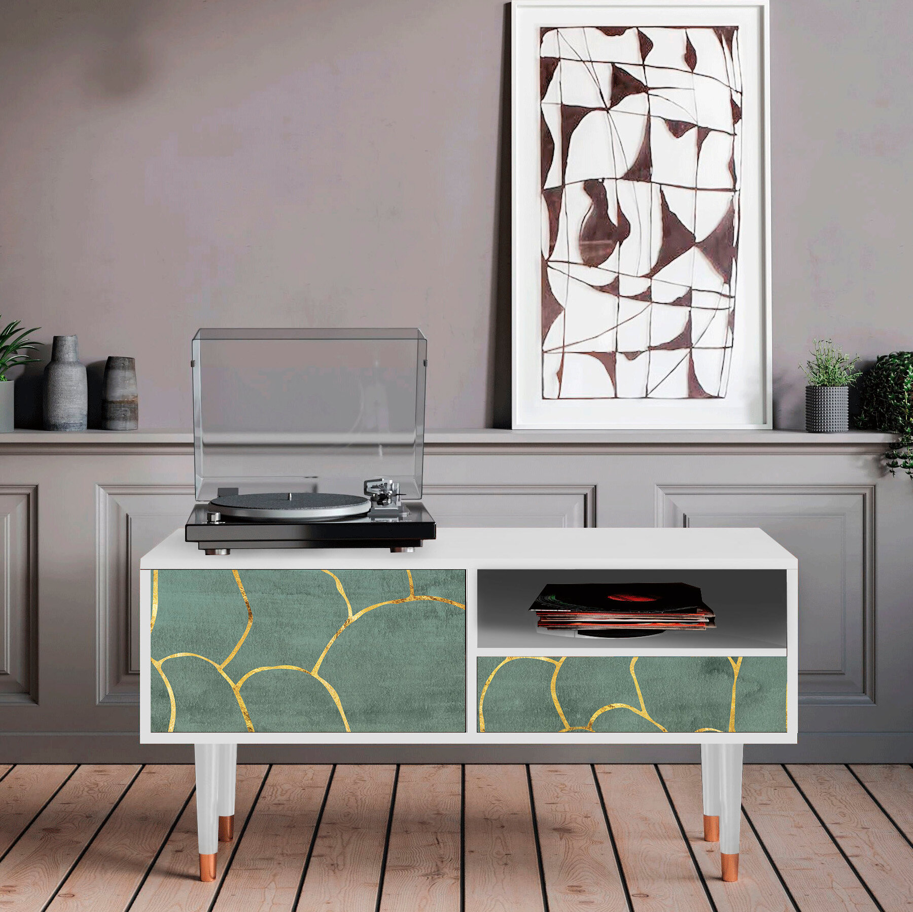 ТВ-Тумба - STORYZ - T3 Magnificent Water Lily, Размер - 115 x 59 x 48 см, Цвет корпуса - , Белый