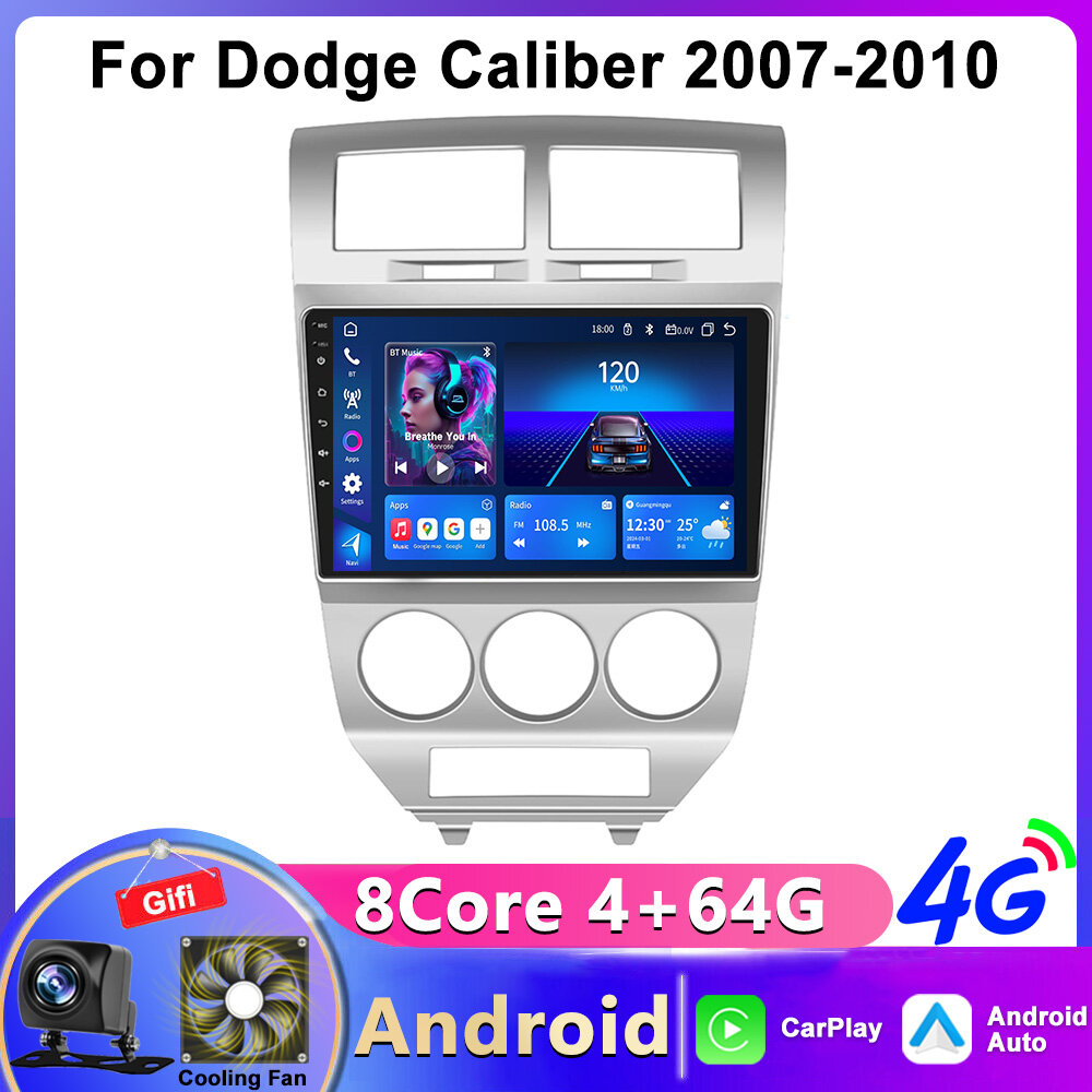 Штатная магнитола Dodge Caliber 2006-2009, Android(8 ядер 4/64 GB, GPS, DSP) Магнитола Додж Калибр
