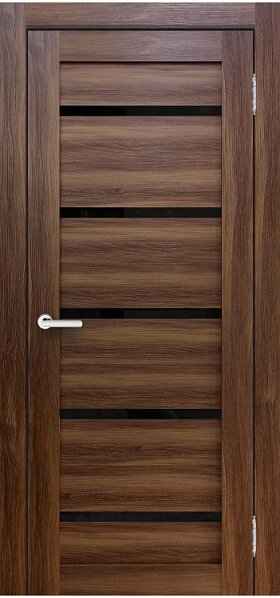 Межкомнатная Дверь Verda Х-3 Орех со Стеклом Лакобель Чёрный 2000х800мм (Полотно 1шт) / Верда.