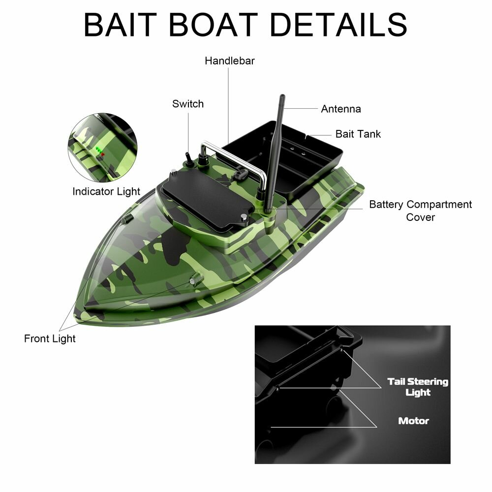 Лодка-приманка 500 м двухмоторная эхолот