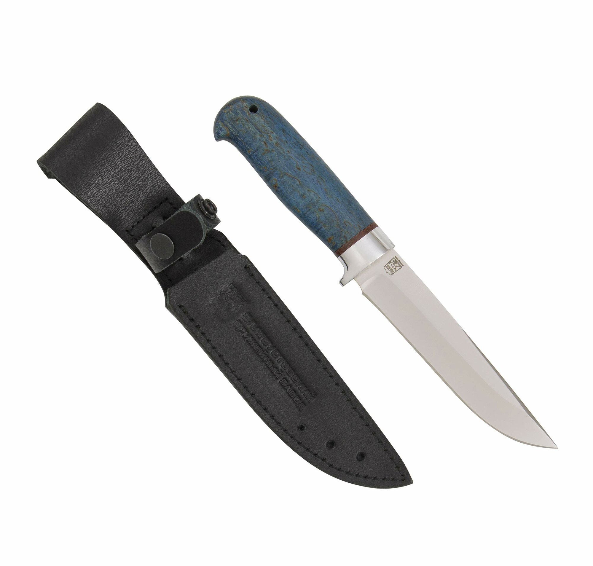 Нож "Лиса" (сталь Elmax-криообработка, карельская береза стабилизированная-ал.)