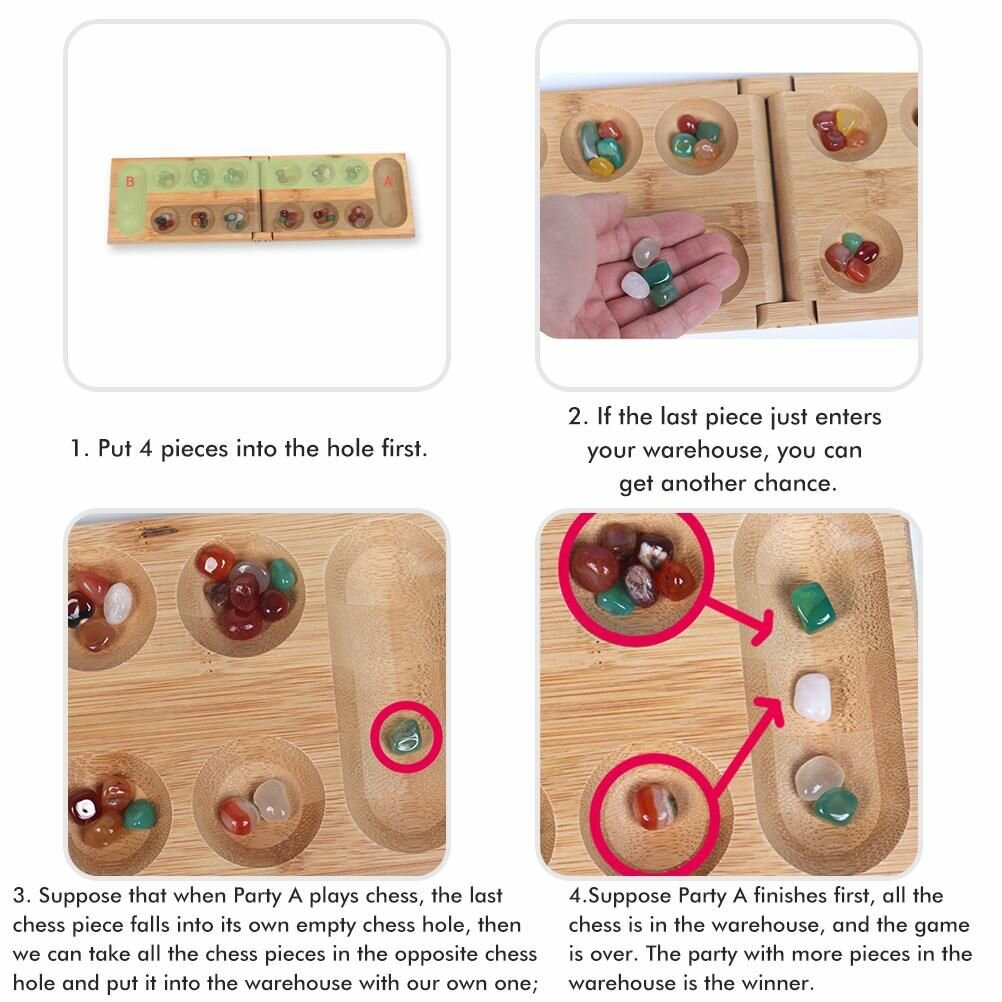 Складной деревянный набор настольных игр Складная деревянная доска со стеклянными камнями для повседневной жизни, вечеринки, фестиваля, Портативная настольная игра для путешествий для детей и взрослых