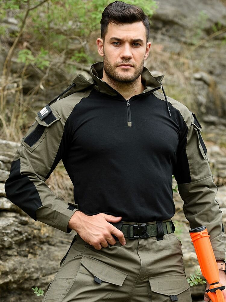 Охотничий Костюм С Капюшоном , Мужская рубашка , Тактическая Футболка