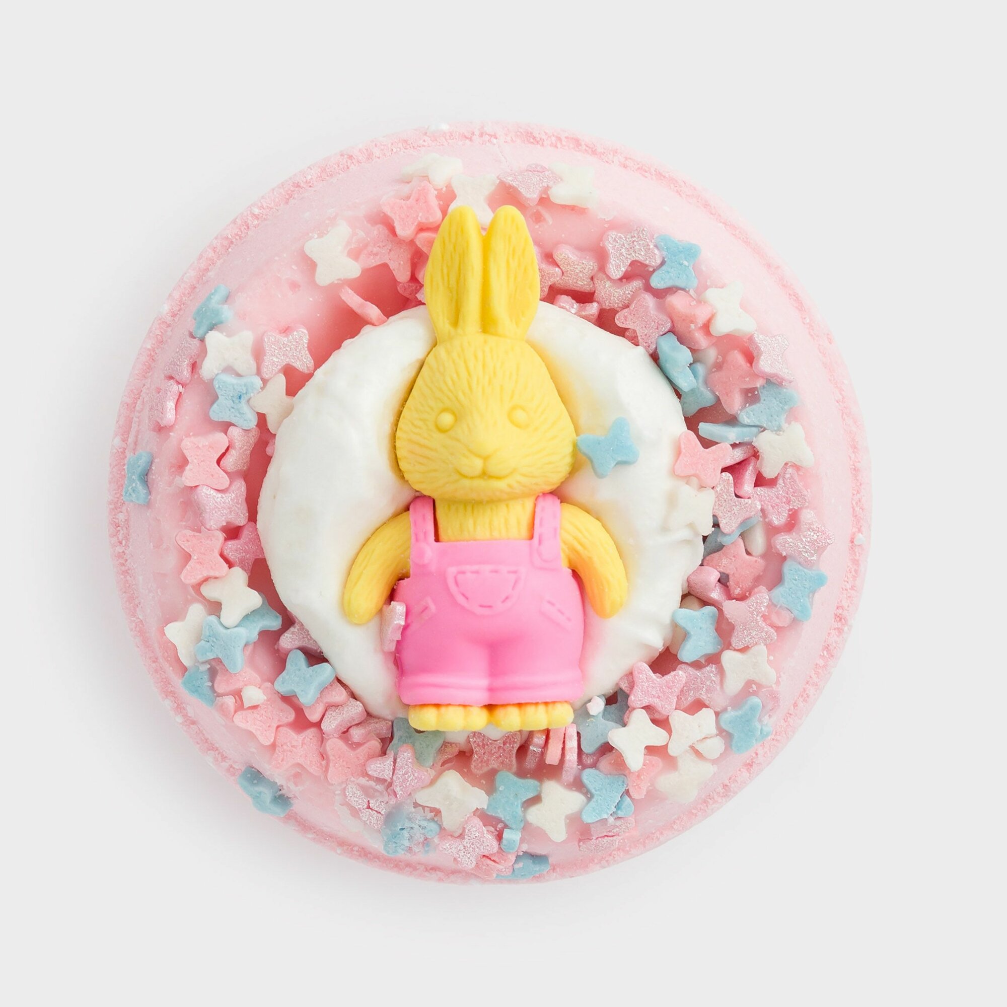 Бомбочка для ванны, 130 гр, с игрушкой, розовая, Клубника, Кролик, Rabbit
