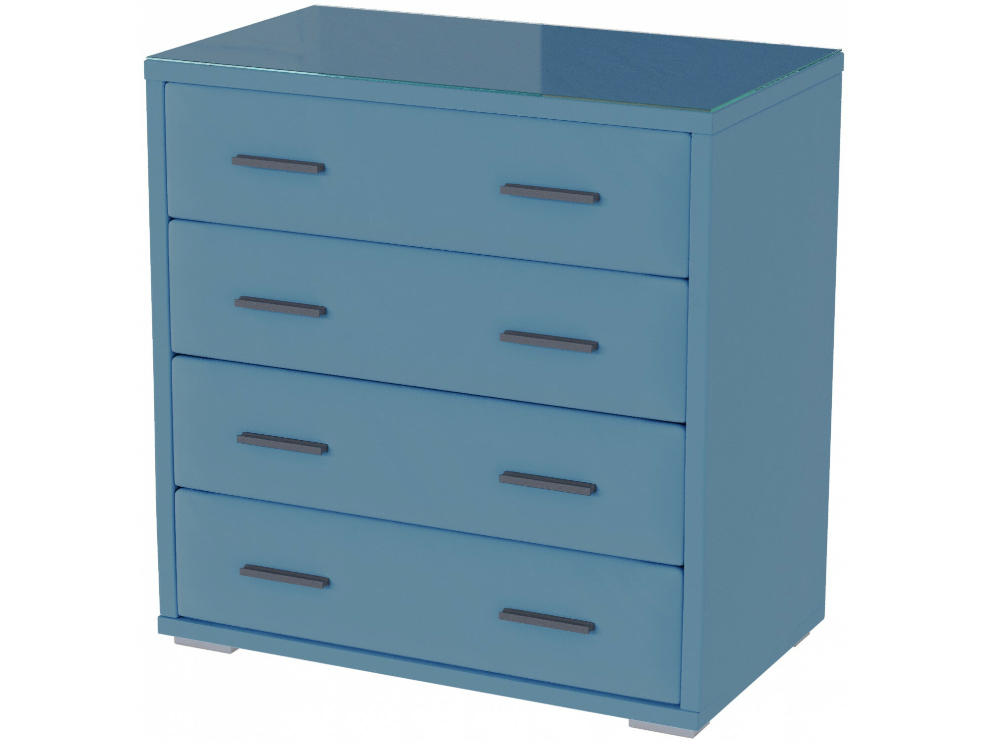 Интерьерный комод с мягкой обивкой, 80х46х82,5 , велюр светло-голубой