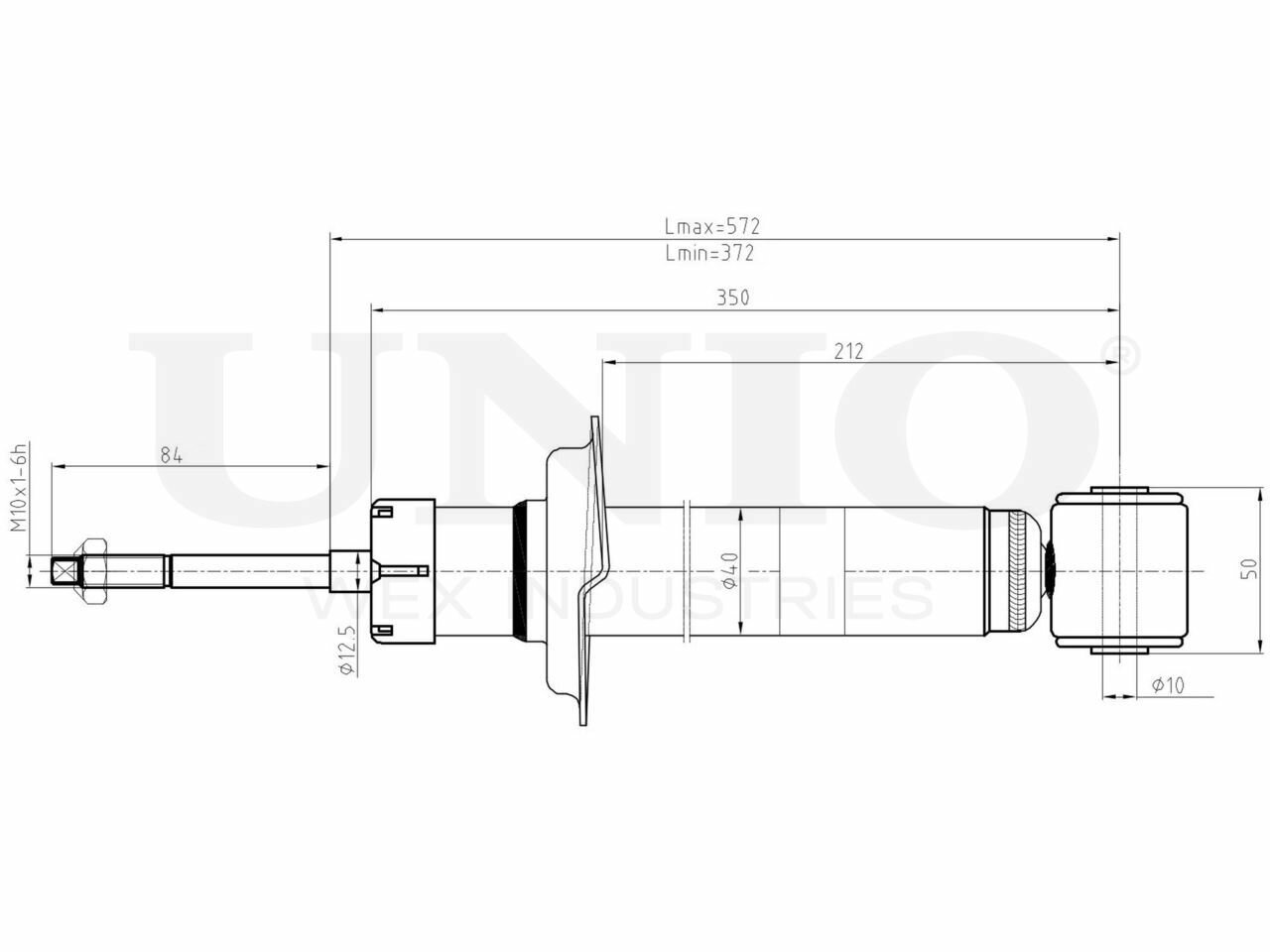 Амортизатор газовый задней подвески, для Ауди 80 III, IV 78-, 90 84-, Audi 84-, артикул SAB-10408 производителя UNIO