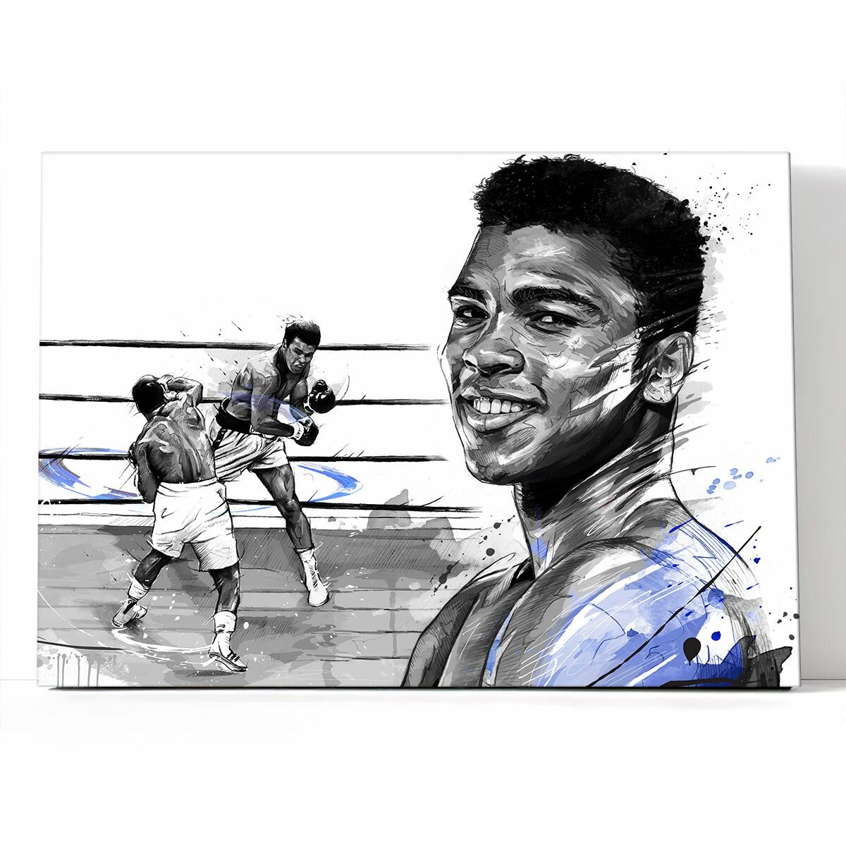 Интерьерная картина на хлопковом холсте - Мухаммед Али арт