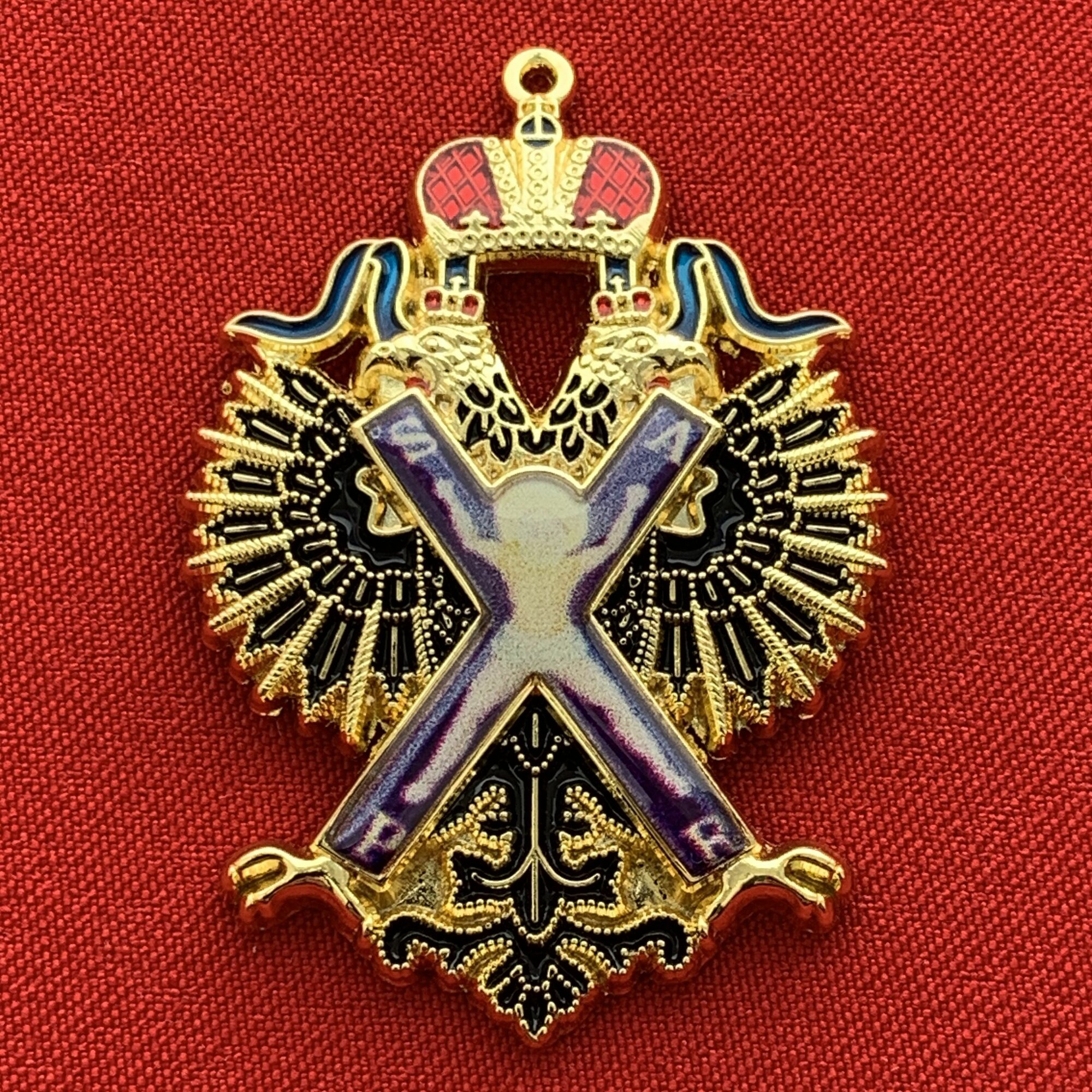 Орден Святого Андрея Первозванного, муляж награды Российской империи. Размер 47х32 мм.